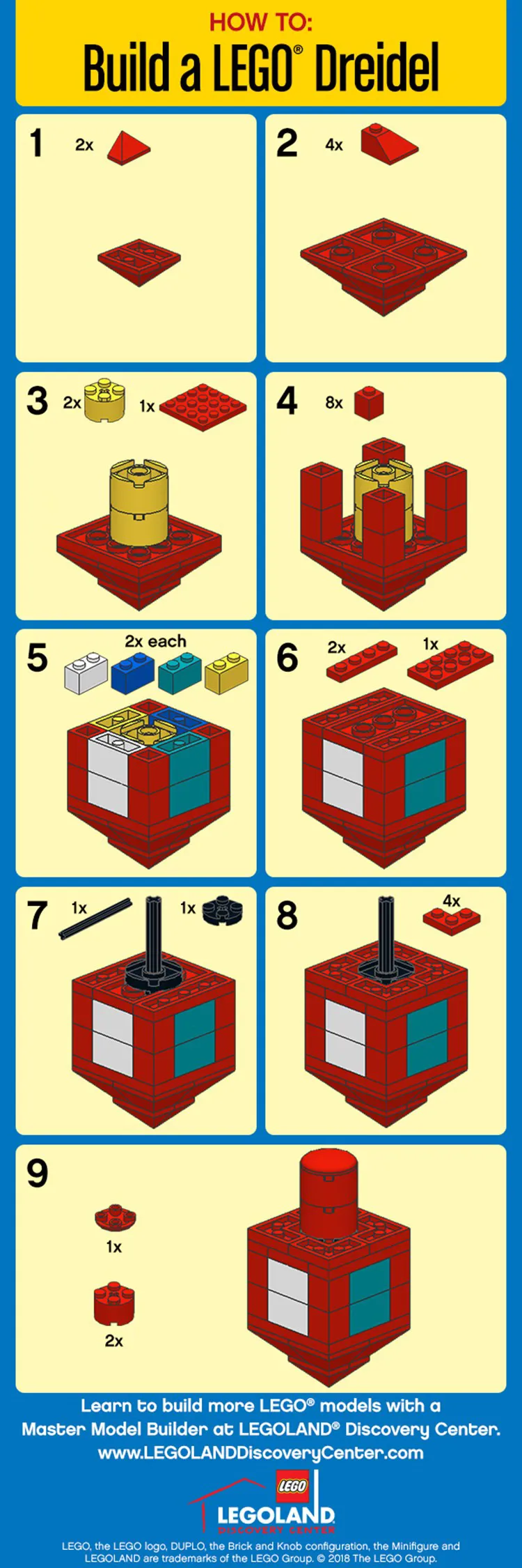 How To: Build A LEGO Dreidel | LEGOLAND Discovery Center Columbus